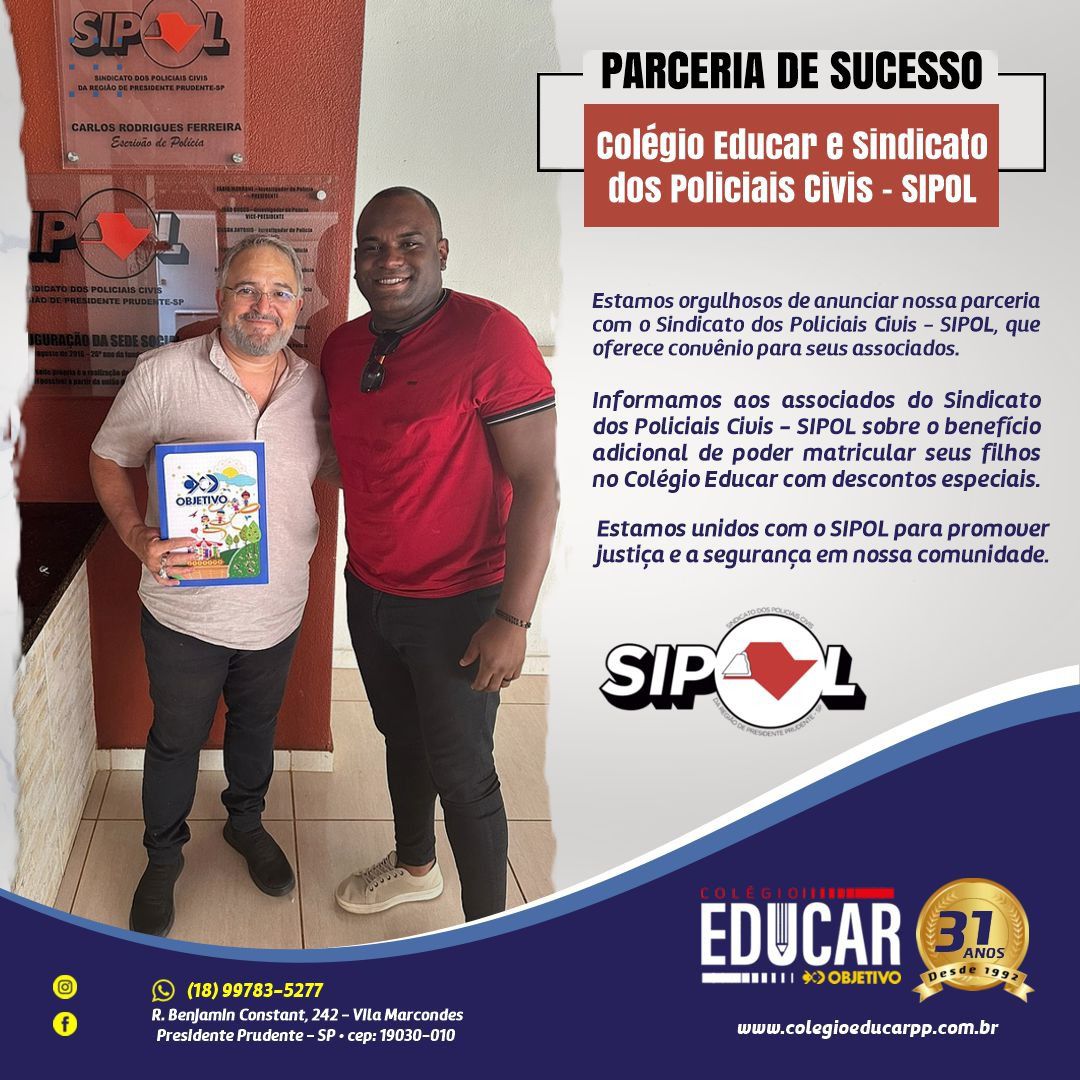 NOVA PARCERIA COLEGIO EDUCAR/SIPOL – SIPOL